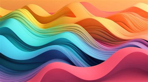 Premium Ai Image Colorful 3d Wavy Background Generative Ai