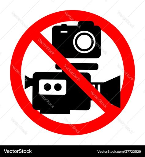 Sign Prohibition To Record A Video Camera And Phot