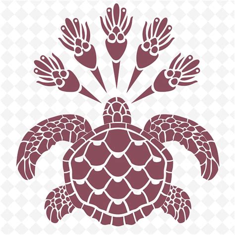 Premium Psd Coastal Sea Turtle Outline With Shell Pattern And Flipper