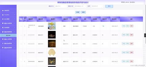 博物馆藏品管理信息系统的开发与设计程序开题报告开题报告源码）博物馆藏品管理系统 Csdn博客