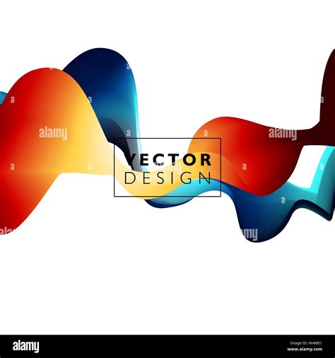 Abstract Smooth Color Wave Vector Curve Flow Orange And Blue Motion Illustration Stock Vector