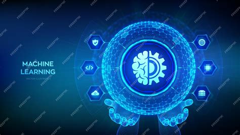 Premium Vector Machine Learning Ai Artificial Intelligence Big Data Neural Network Sphere With