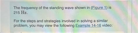 Solved The Frequency Of The Standing Wave Shown In Figure Chegg