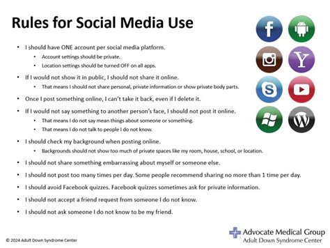 Rules For Social Media Use Adult Down Syndrome Center