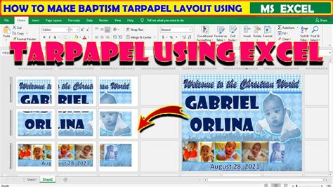 Tarpapel Layout For Christening Ii How To Make Tarpapel Layout Using Ms Excel Tutorials