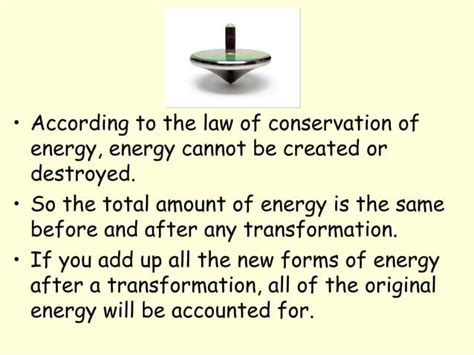 Energy Transformations And Conservation Ppt Chemistry Science