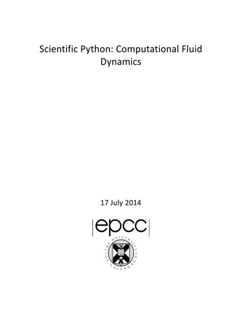 Scientific Python Computational Fluid Dynamics 17 July 2014 Pdf C