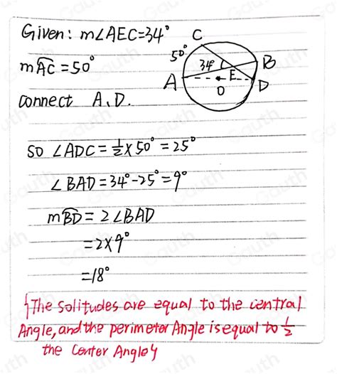 Solved In The Diagram Below Of Circle O Chords Overline AB And Overline CD Intersects At E If