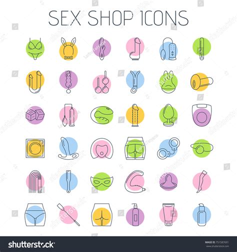 Sex Shop Line Icons Isolated On Stock Vector Royalty Free 751587691 Sex Shop Line Icons Isolated On Stock Vector Royalty Free 751587691