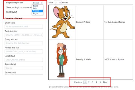 pagination pubydoc data tables and charts wordpress plugin