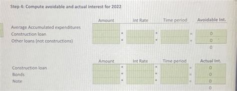 Solved Step Compute Avoidable And Actual Interest For Chegg Com
