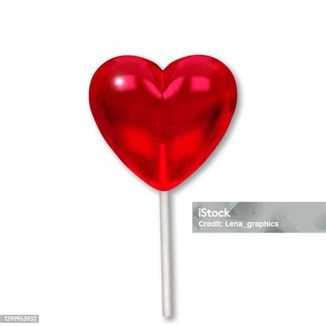흰색 배경에 고립 된 붉은 하트 모양의 롤리팝 3 D 일러스트레이션 공휴일에 대한 스톡 사진 및 기타 이미지 공휴일 귀여운