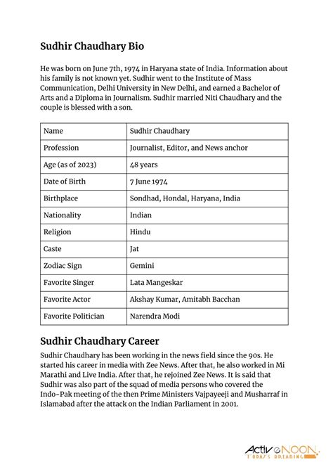 Ppt Sudhir Chaudhary Bio Know All About The Journalist Powerpoint