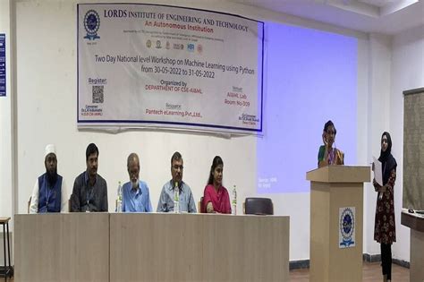 Two Day National Workshop On Ml Using Python Lords Institute Of