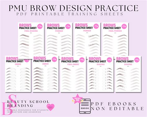 Microshading Practice Sheets Microblading Training Forms Etsy