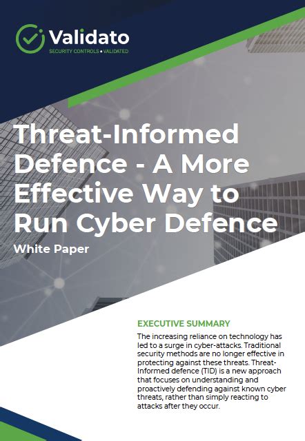 Threat Informed Defence A Proactive Approach To Cyber Security White Paper Validato