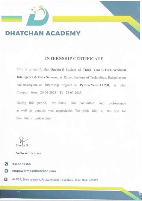 Sachin S On Linkedin Python Internship