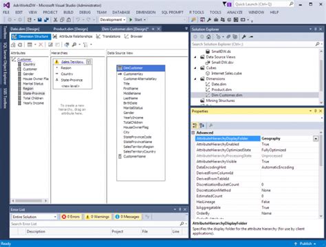 analysis services ssas cubes dimension attributes and hierarchies