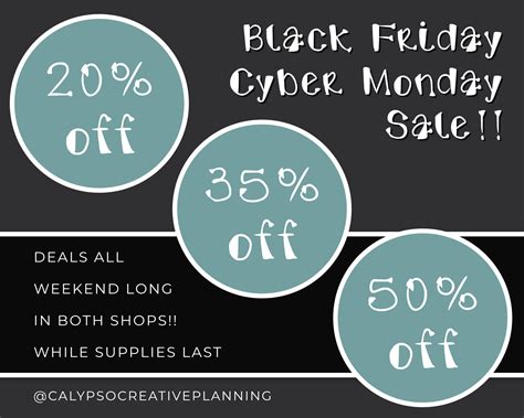 2022 Black Friday Cyber Monday Sale Calypso Creative Planning