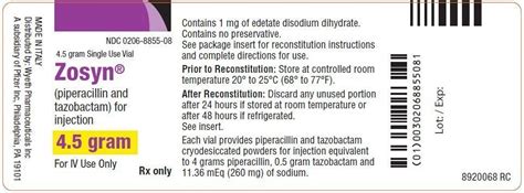 Zosyn Fda Prescribing Information Side Effects And Uses