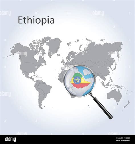 Ethiopia Magnified Map And Flag Ethiopia Enlargement Maps Vector Art Stock Vector Image And Art
