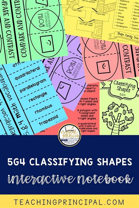 Classifying 2 D Shapes Interactive Notebook Activities 5g4 Elementary Math Lessons Middle