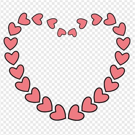 손으로 그린 하트 테두리 및 프레임 디자인 무료 벡터