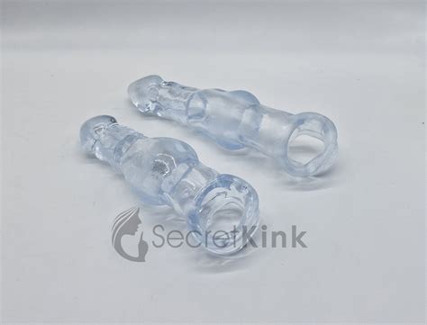 Clear Silicone Rubber Penis Extender Sleeve Sex Toy Mature Sretchy