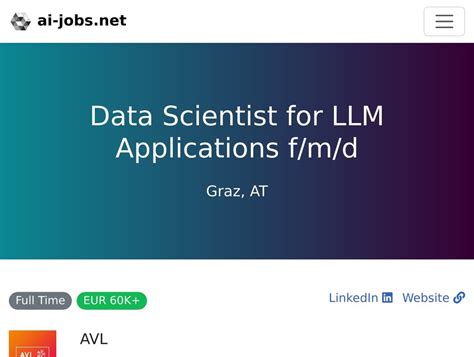 Hiring Data Scientist For Llm Applications Fmd In Graz At Raimljobs