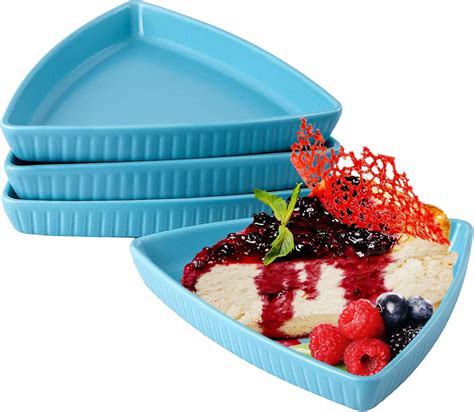 Bruntmor Porcelain 8 Triangle Plates Set Of 4 Oven Safe