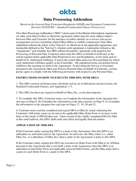 Fillable Online Data Processing Addendum Dpa For Gdpr And Ccpa Fax