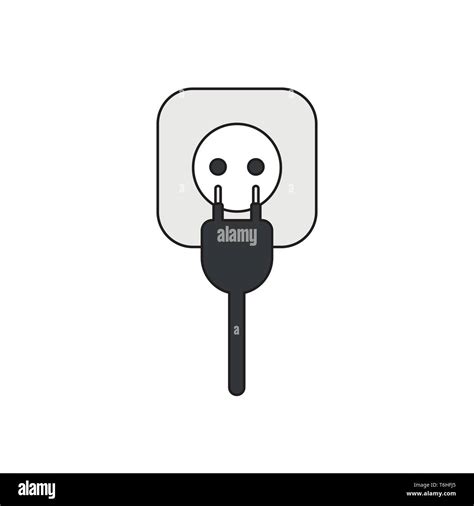 Vector Icon Concept Of Electrical Plug With Cable And Outlet Black