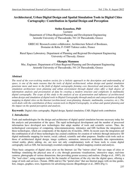 Pdf Architectural Urban Digital Design And Spatial Simulation Tools