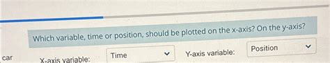 Solved Which Variable Time Or Position Should Be Plotted