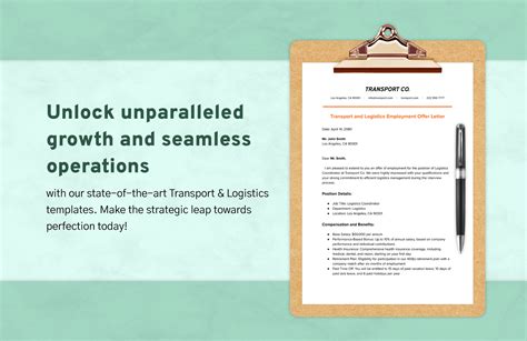 Transport And Logistics Employment Offer Letter Template In Word PDF Google Docs Download