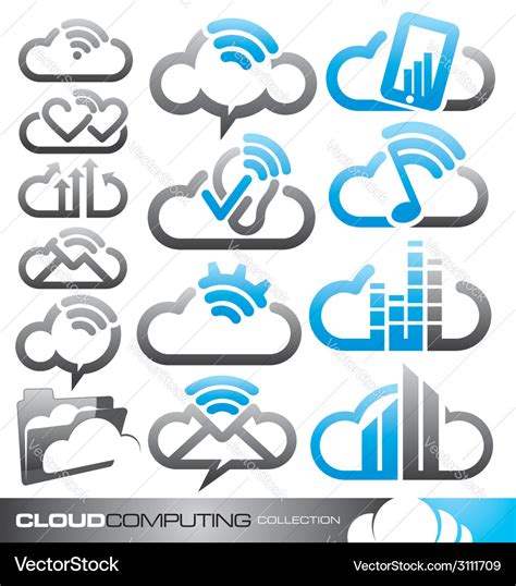 Cloud Computing Logo Design Concepts Royalty Free Vector