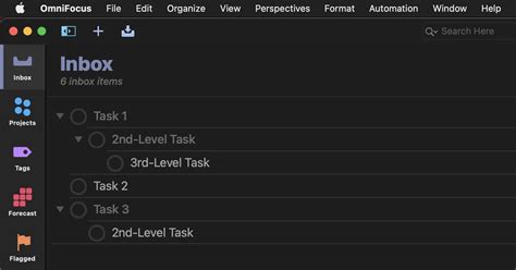 Omnifocus Outline View