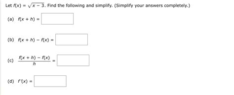 Solved Let F X X Find The Following And Simplify Chegg Com