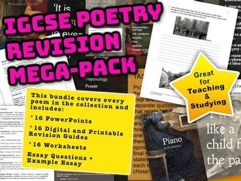 The Complete Edexcel Igcse 2025 Poetry Teaching Bundle Tpt