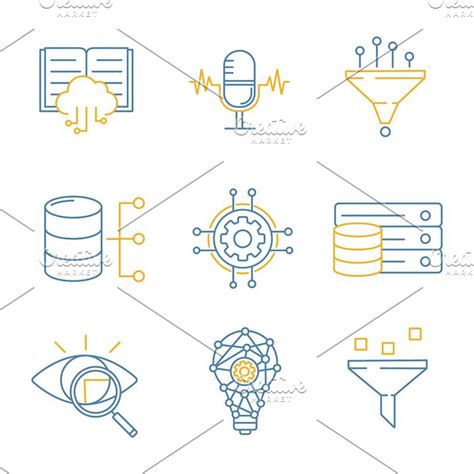 Machine Learning Color Icons Set Masterbundles