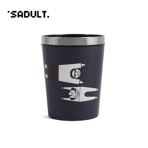 Sadult可爱日式卧室客厅厕所卫生间家用厨房塑料垃圾桶压圈无盖筒 虎窝淘