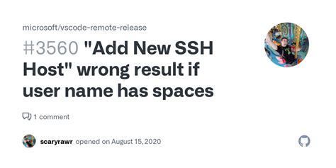 Add New SSH Host Wrong Result If User Name Has Spaces Issue 3560