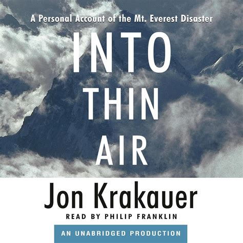 Into Thin Air A Personal Account Of The Mt Everest