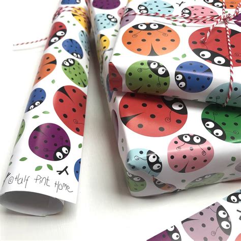 Rainbow Bug Spotty Wrapping Paper By Half Pint Home
