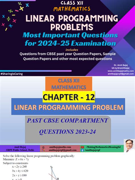 12 class xii linear programming problems most important questions for