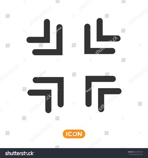 Exit Full Screen Mode Vector Icon Stock Vector Royalty Free 624455270 Shutterstock