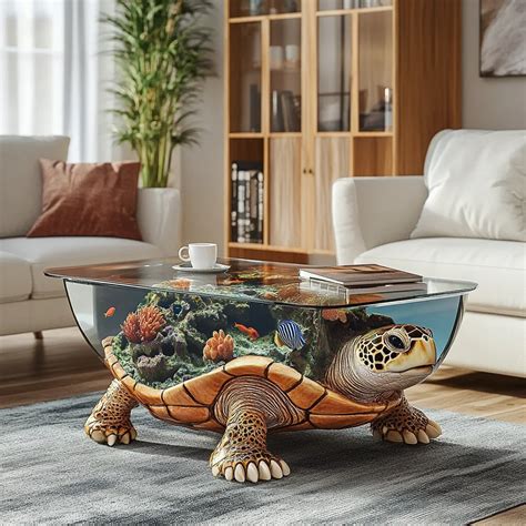 Turtle Aquarium Coffee Tables Tranquility And Function Combined