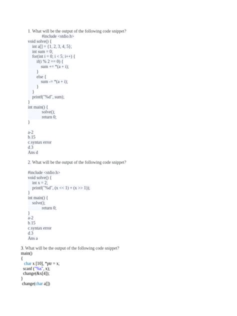 C Questions For 24 Aug Pdf Pointer Computer Programming Software Engineering