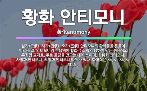 🌟황화 안티모니 삼가三價 사가四價 오가五價 안티모니의 황화물을 통틀어 이르는 말 안티모니 표준국어대사전