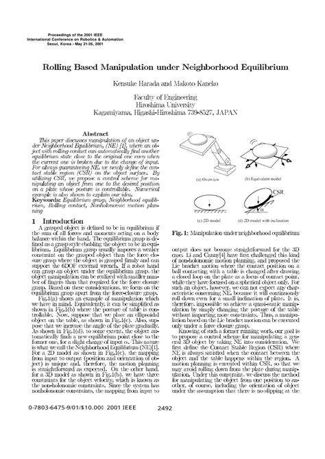 pdf rolling based manipulation under neighborhood equilibrium